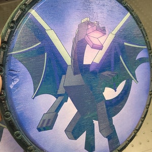Minecraft Inspired Ender Dragon VIKING SHIELD Solid Wood Free Usa ...