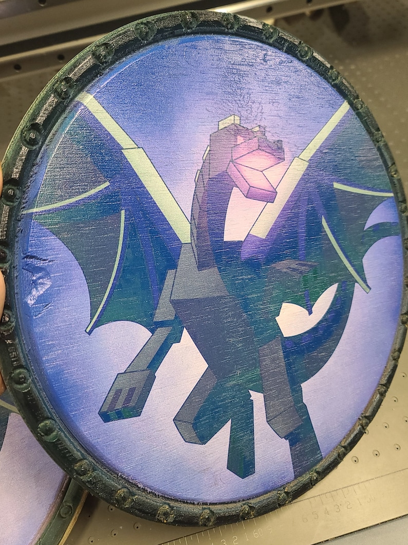 Minecraft Inspired Ender Dragon VIKING SHIELD Solid Wood - Etsy