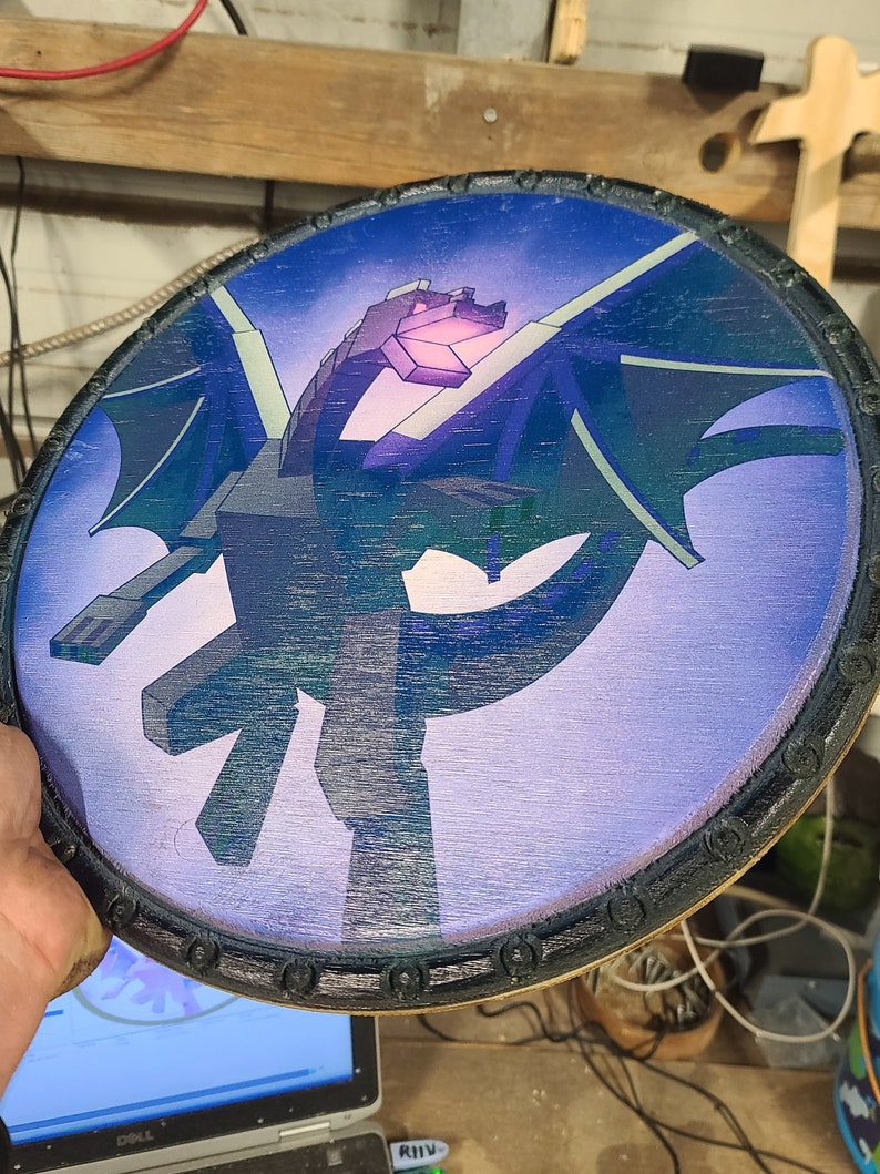 Minecraft Inspired Ender Dragon VIKING SHIELD Solid Wood - Etsy
