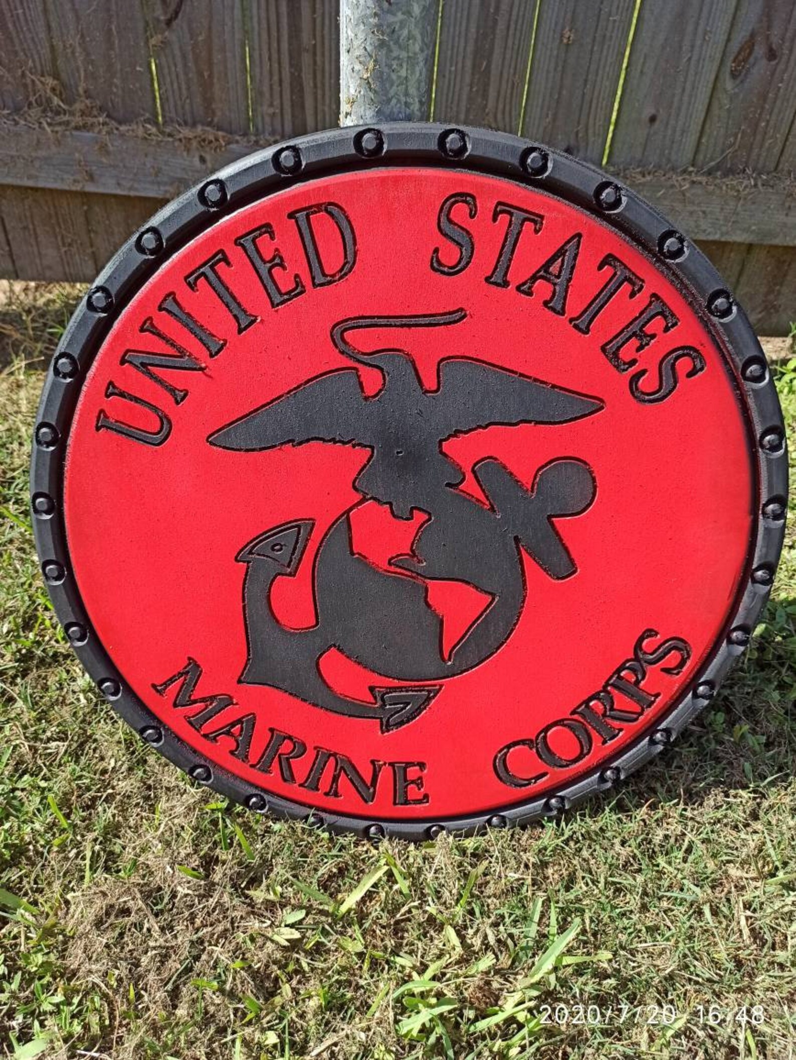Full Size 24 or 30 Inch the USMC Shield Solid Wood Stained | Etsy