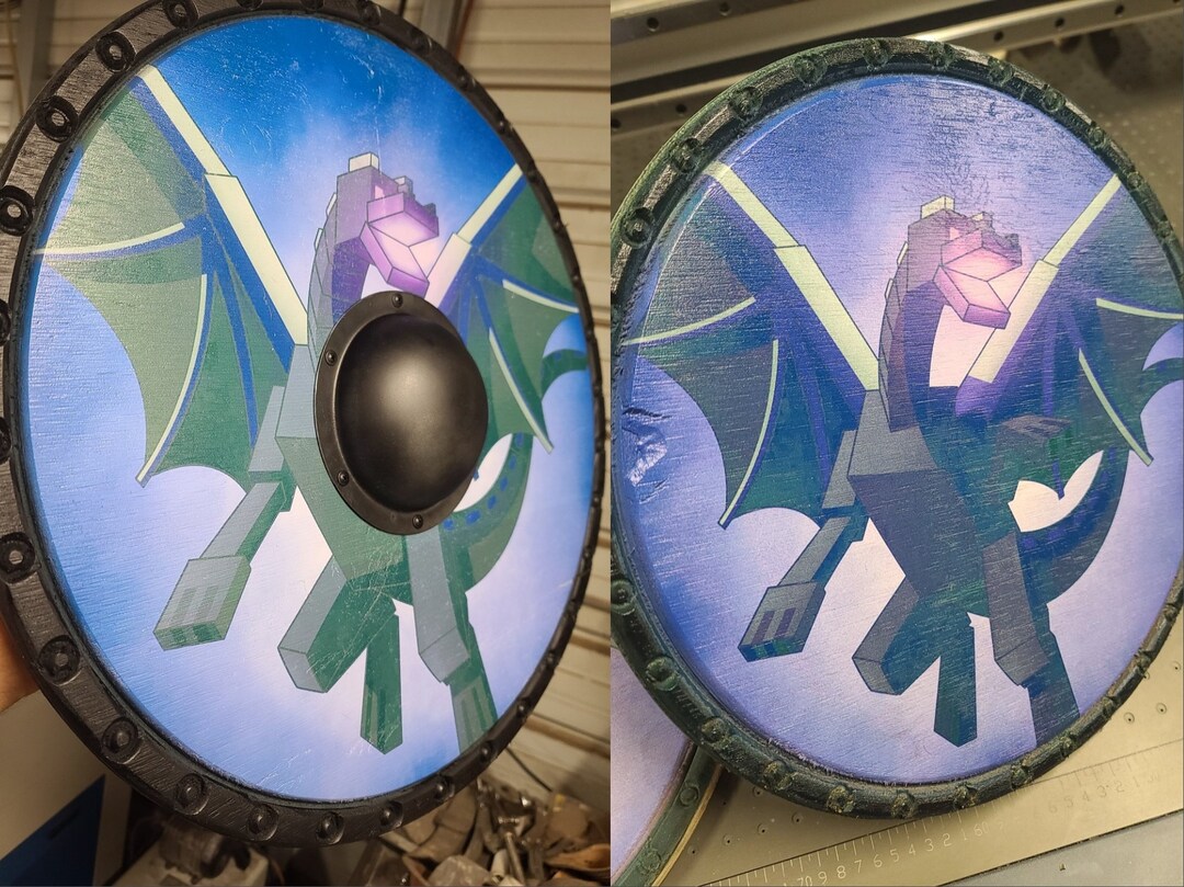 Minecraft Inspired Ender Dragon VIKING SHIELD Solid Wood Free Usa ...