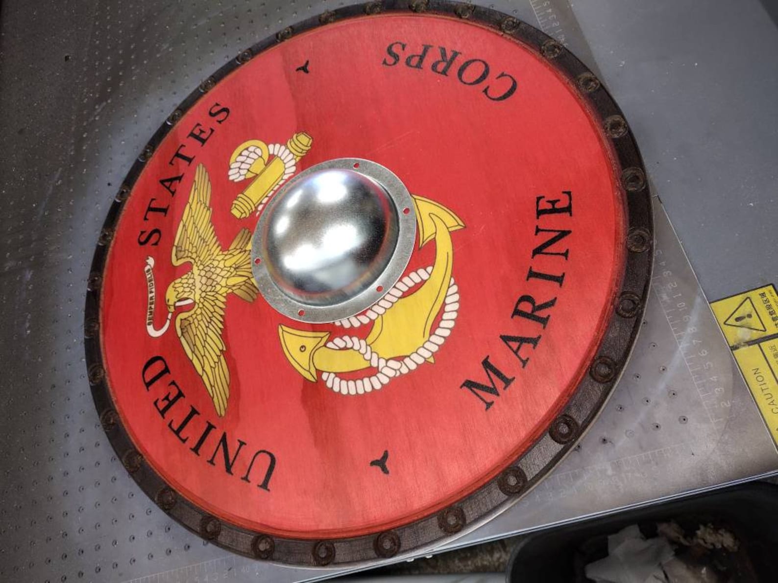 Full Size 24 or 30 Inch the USMC Shield Solid Wood Stained - Etsy