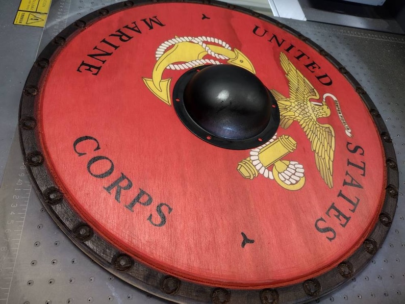 Full Size 24 or 30 Inch the USMC Shield Solid Wood Stained - Etsy