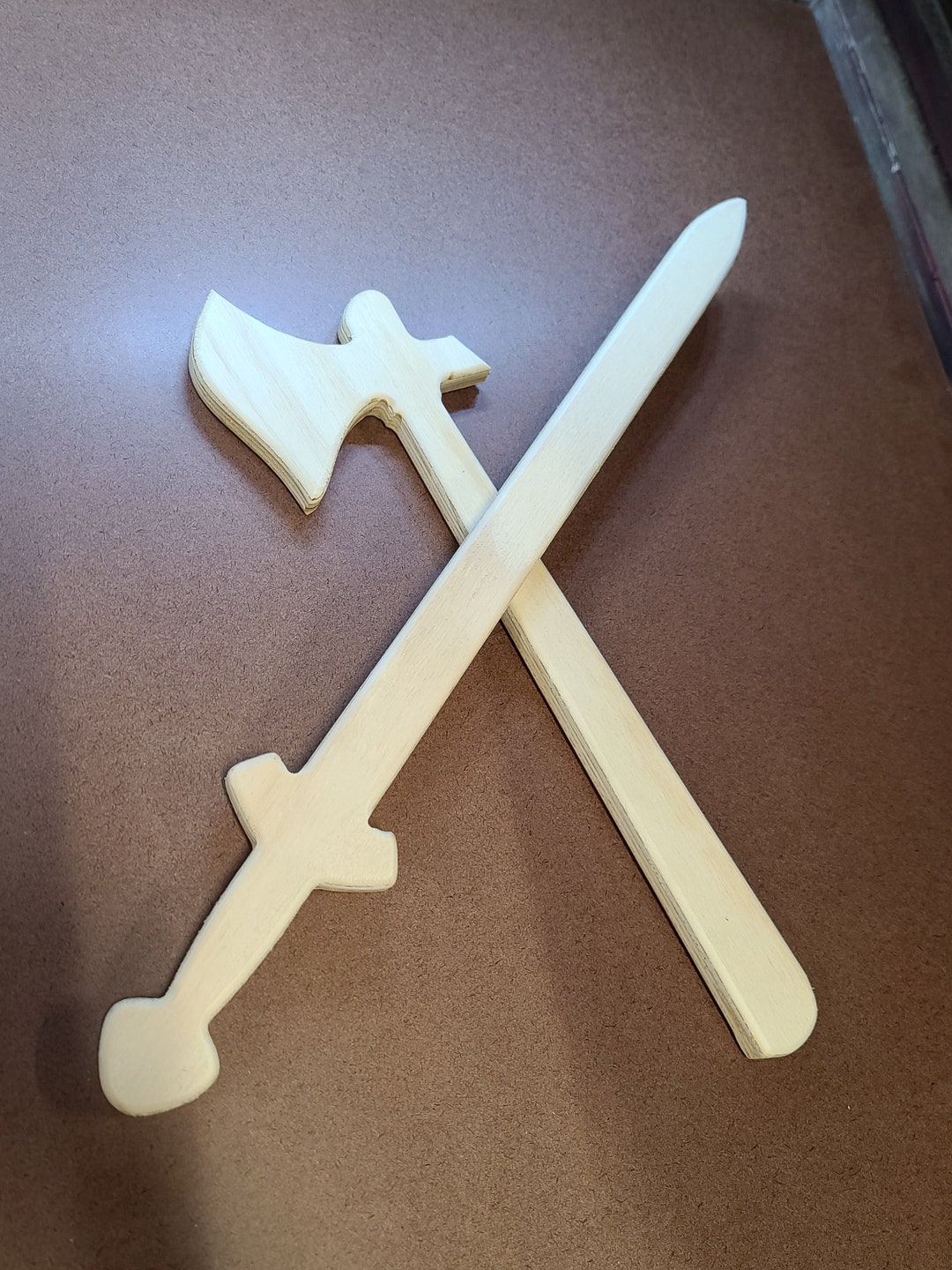 Wooden Kid's Viking Sword and Axe Set: Ren Faire Battle Toys - Etsy