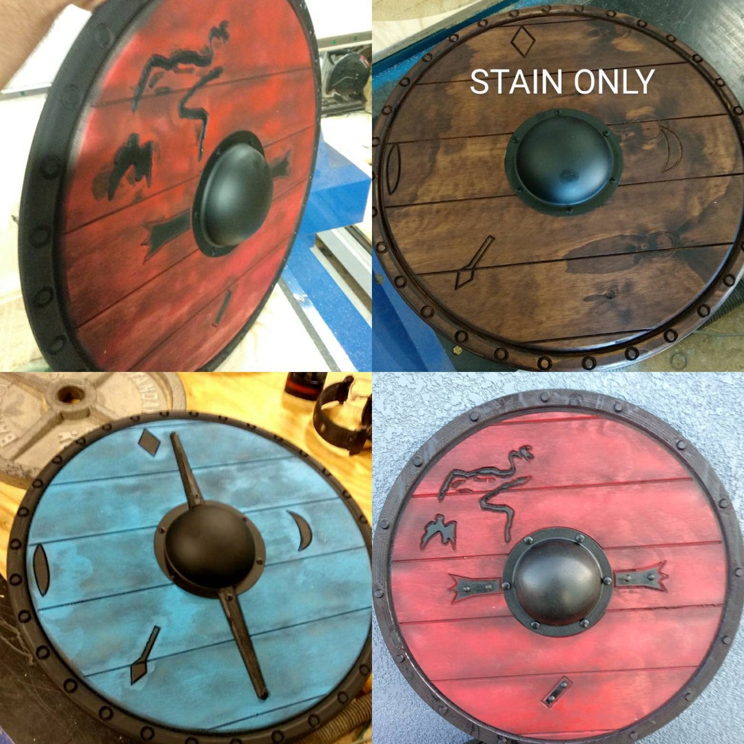Red or Blue Ragnar Lothbrok VIKINGS SHIELD Customizable Free Usa ...