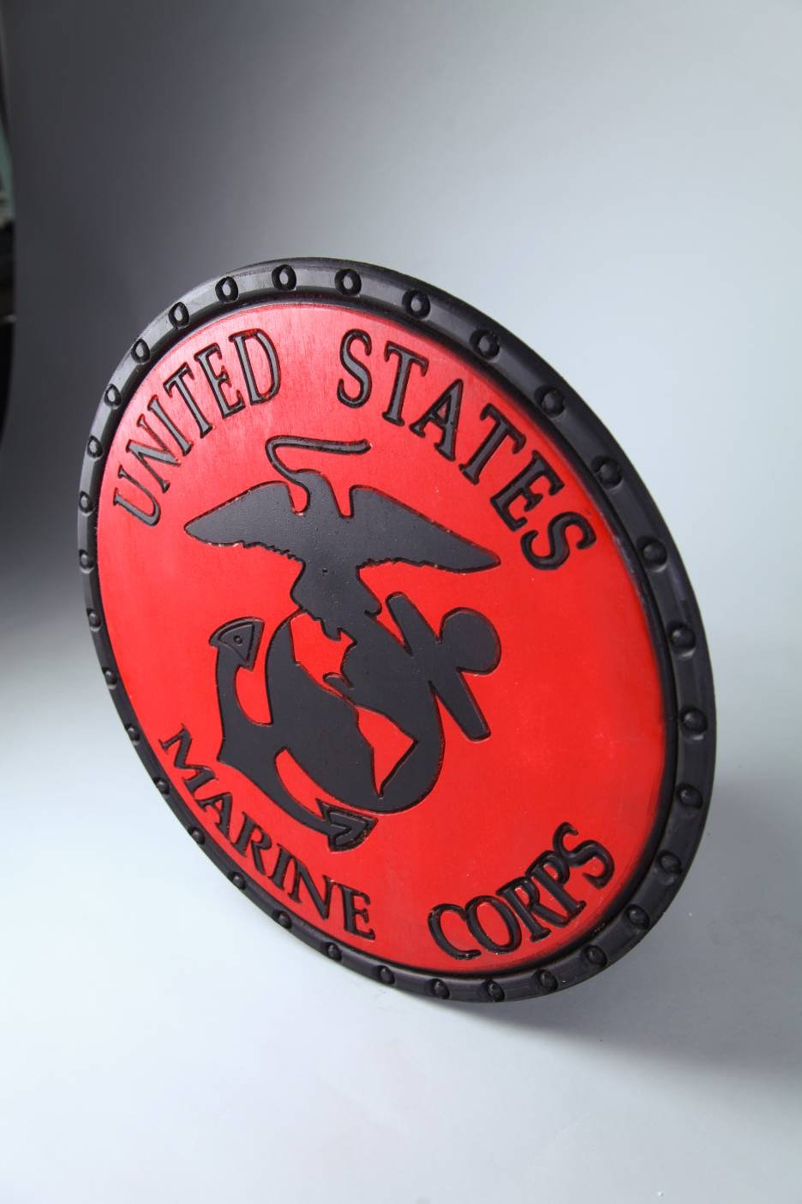 Full Size 24 or 30 Inch the USMC Shield Solid Wood Stained | Etsy