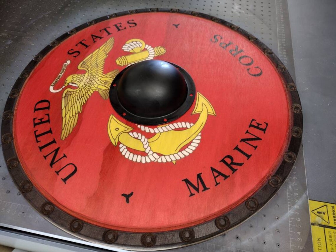 Full Size 24 or 30 Inch the USMC Shield Solid Wood Stained - Etsy