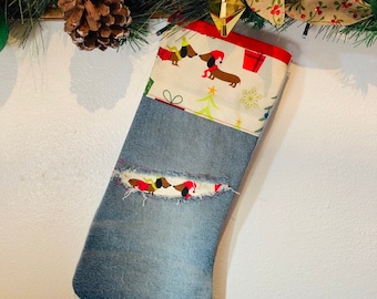 Recycled Denim Christmas Stocking - Etsy