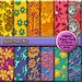Multi Color Flowers Digital Paper, Digital Paper Background, Rainbow ...
