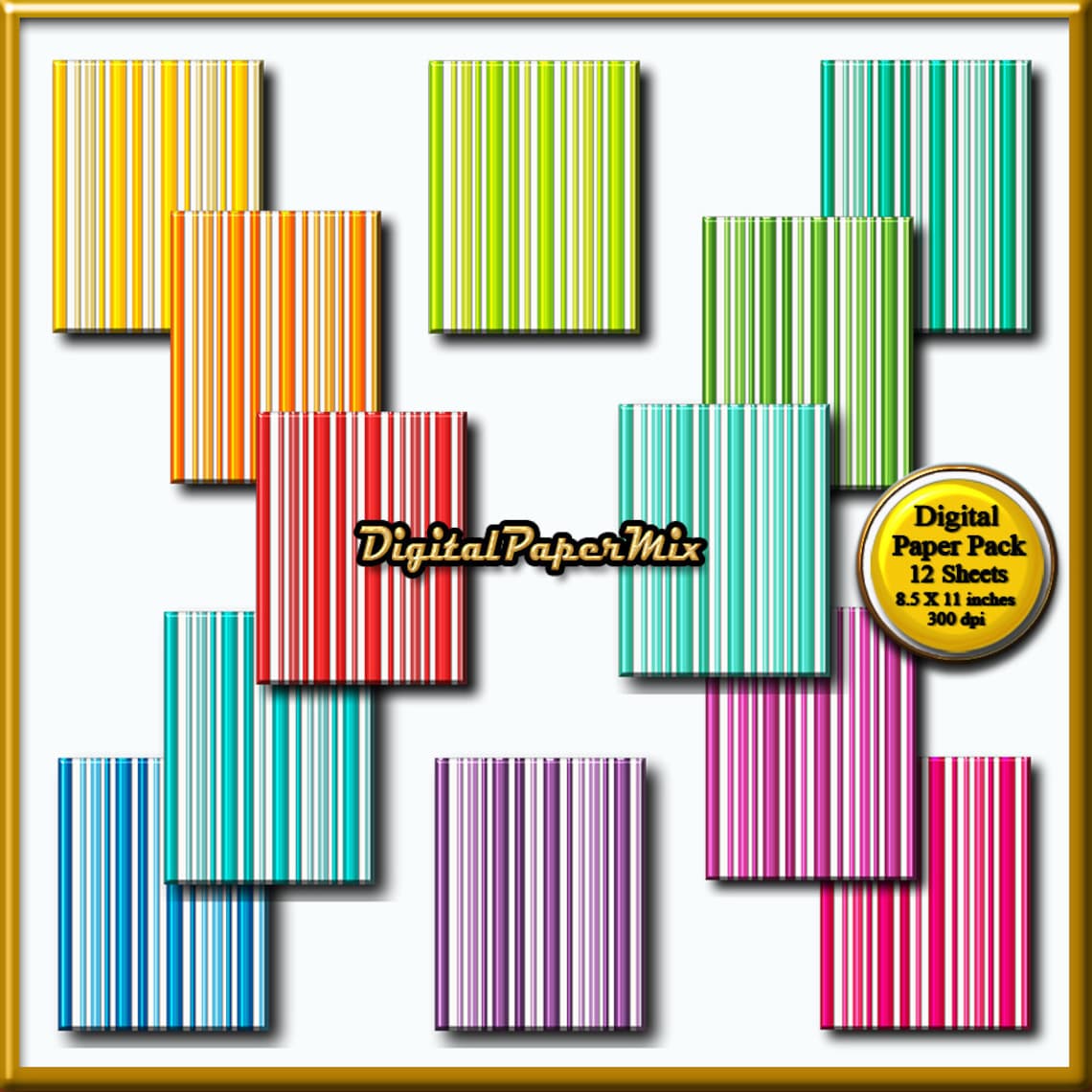 Embossed Stripes Digital Paper, Stripes Digital Paper, Stripes ...