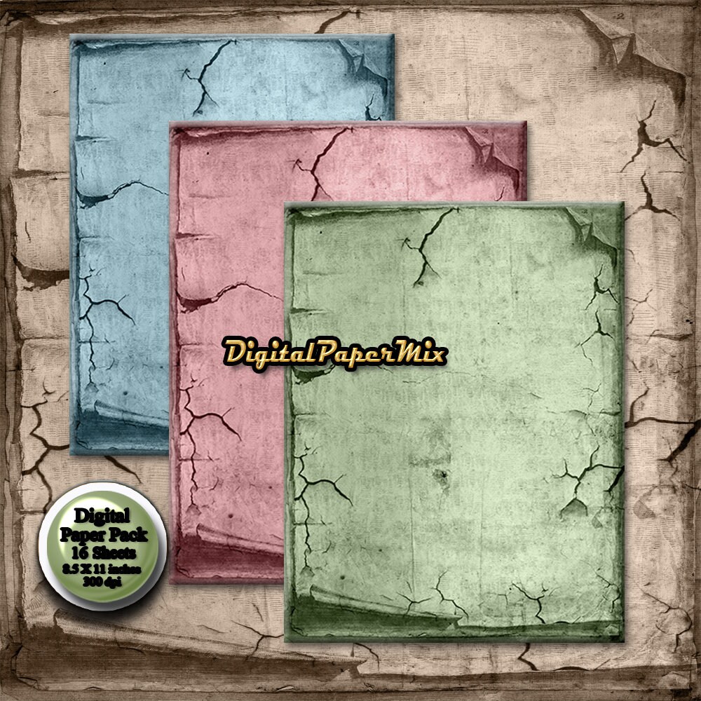 16 Vintage Digital Paper, Digital Background Paper, Grunge Paper ...