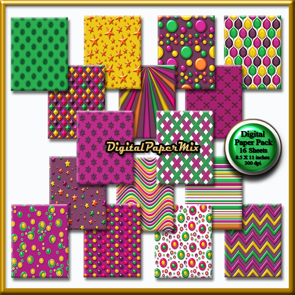Purple Pink Digital Paper, Pink Digital Paper Backgrounds, Purple ...