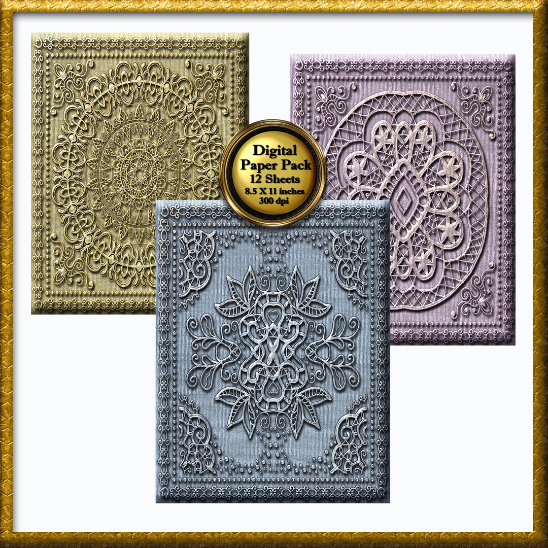 12 Vintage Lace Digital Paper, Vintage Lace Textures Scrapbook Paper ...