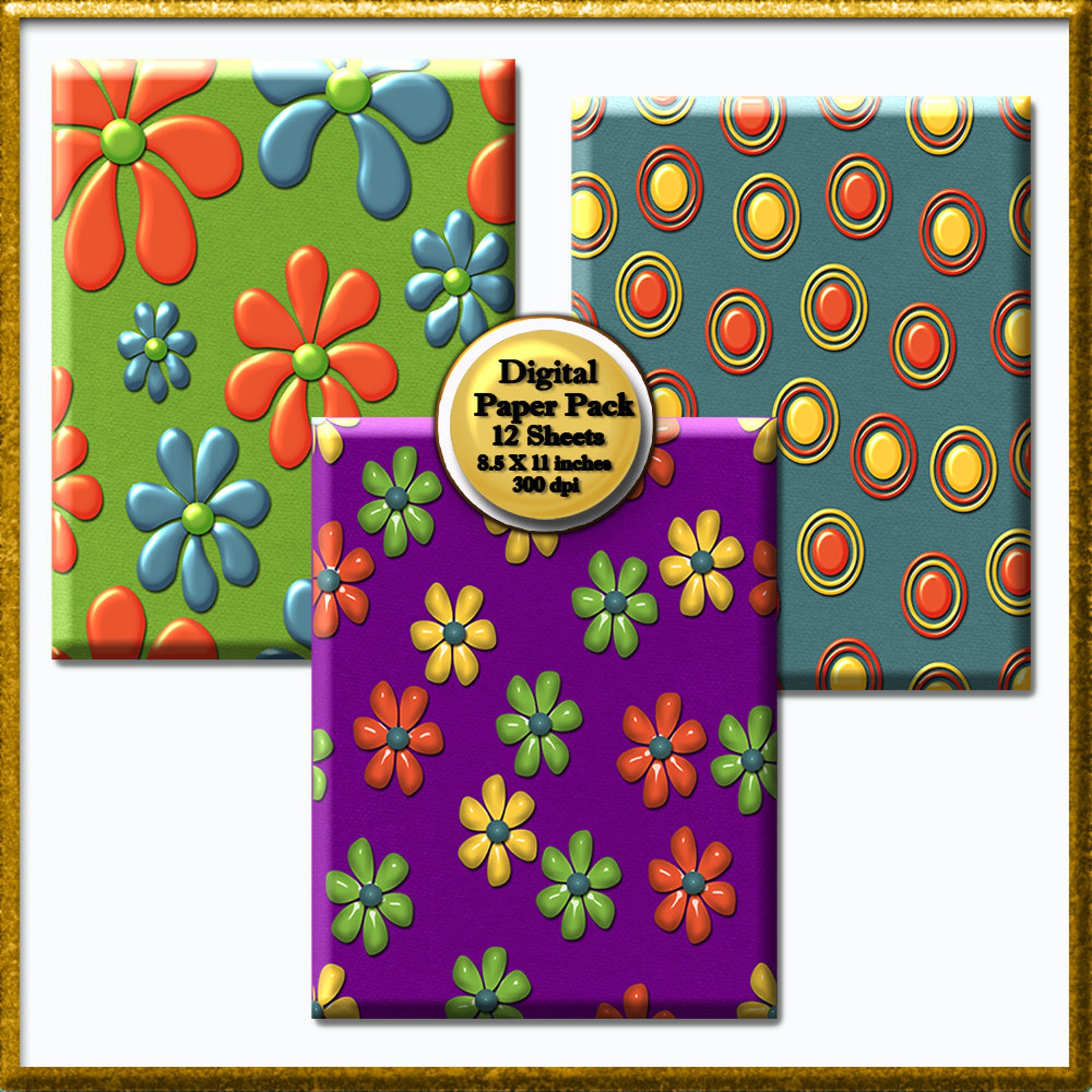 Multi Color Digital Paper, Digital Paper Background, Rainbow Printable ...