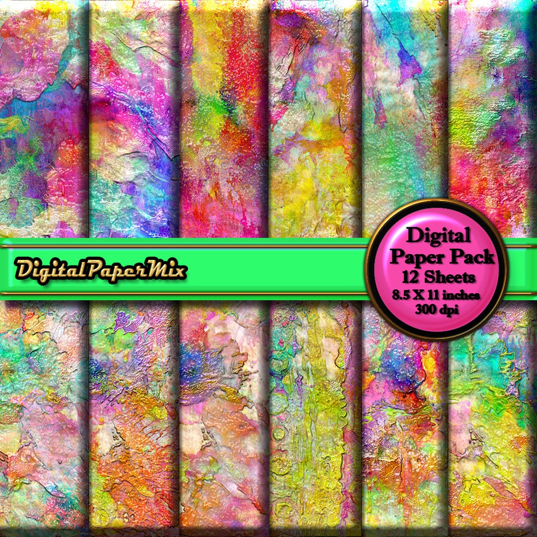 Abstract Watercolor Digital Paper, Watercolor Digital Paper Pack ...