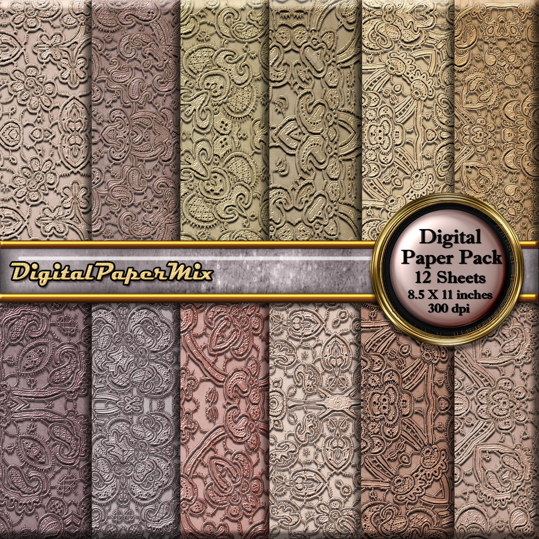 12 Vintage Lace Digital Paper, Vintage Lace Textures Scrapbook Paper ...