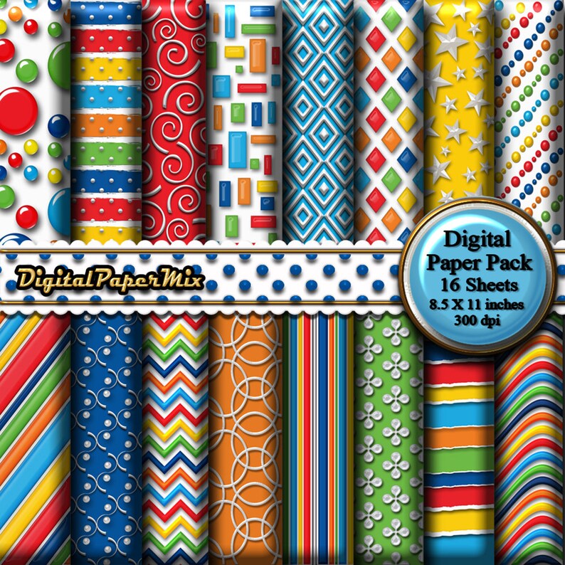 Rainbow Digital Paper, Digital Paper Backgrounds, Rainbow Printable ...