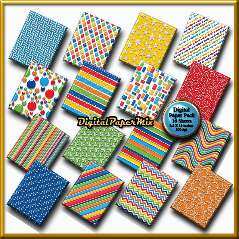 Rainbow Digital Paper, Digital Paper Backgrounds, Rainbow Printable ...