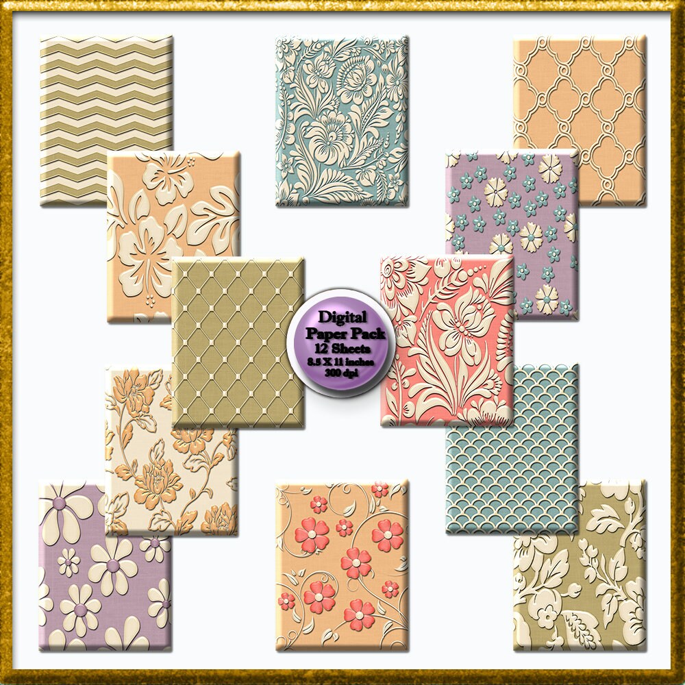 Digital Paper Pastel Floral Digital Paper Floral Flowers - Etsy