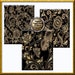 12 Black Gold Digital Paper, Floral Damask Digital Paper Background ...