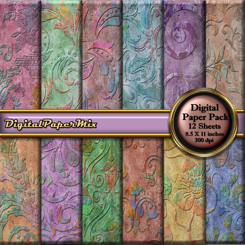 Distressed Abstract Digital Paper Abstract Grunge Textures | Etsy