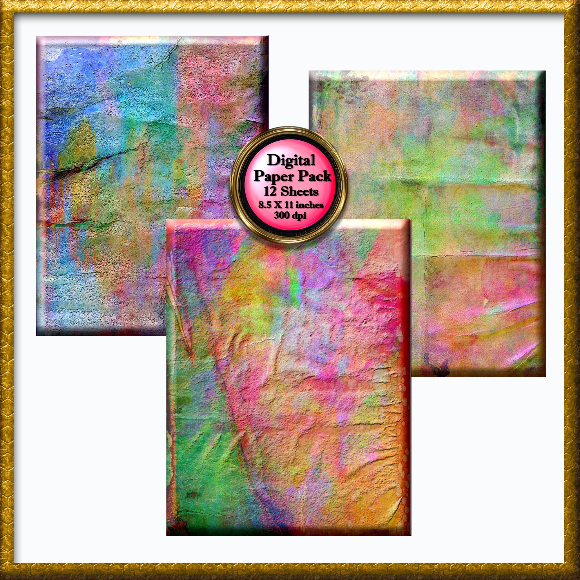 Grunge Watercolor Digital Paper, Watercolor Digital Paper Pack ...