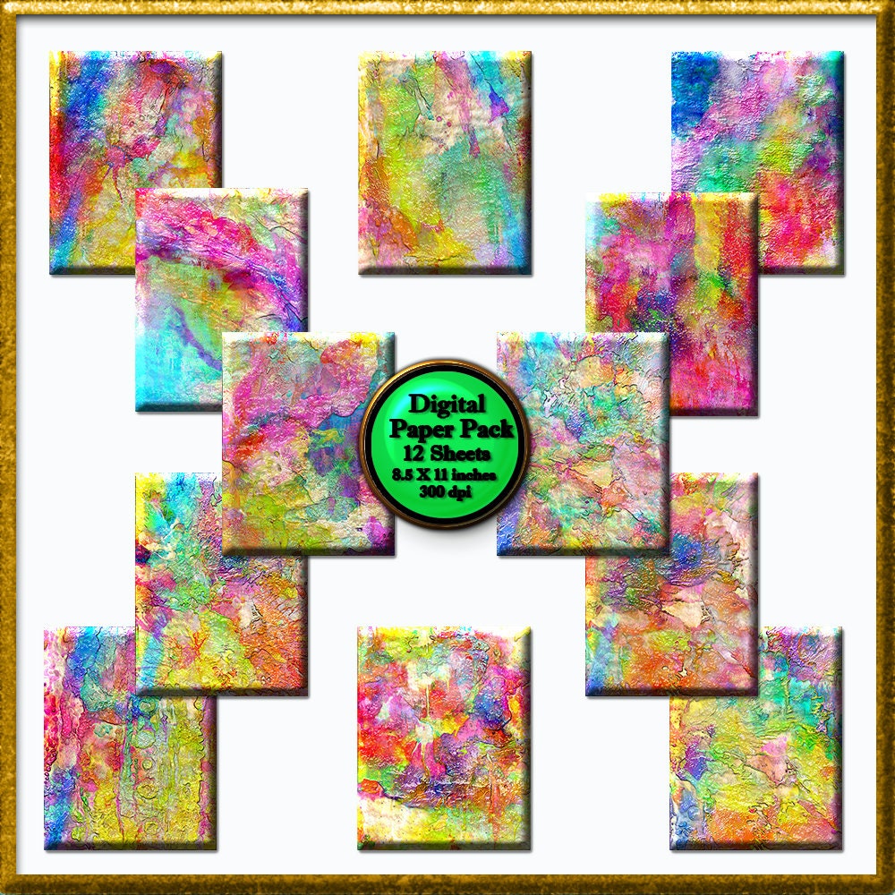 Abstract Watercolor Digital Paper, Watercolor Digital Paper Pack ...