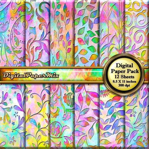 Pink Purple Digital Paper Pack Instant Download Bright Colors - Etsy