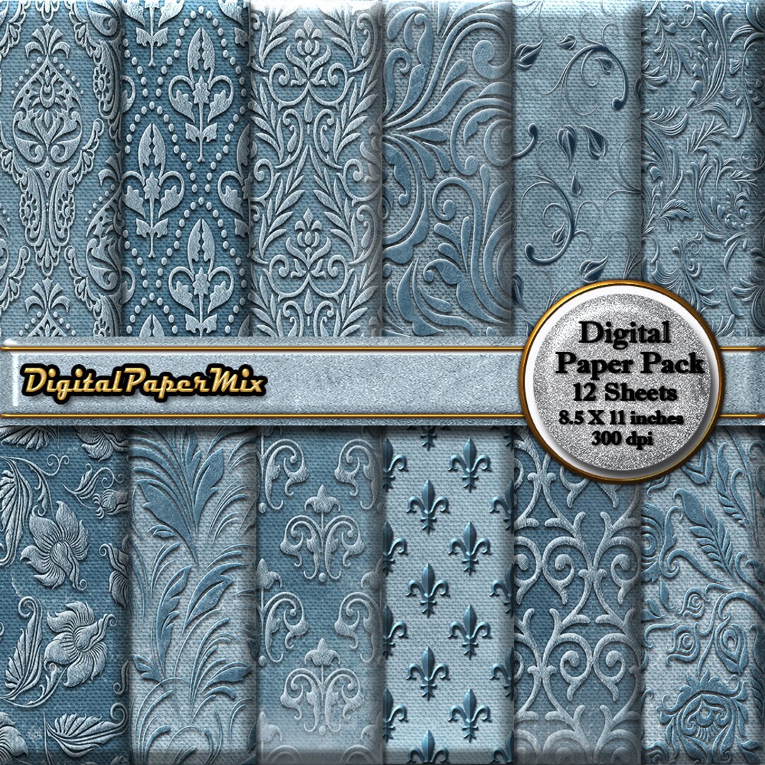 Vintage Teal Digital Paper, Teal Digital Paper Background, Vintage Teal ...