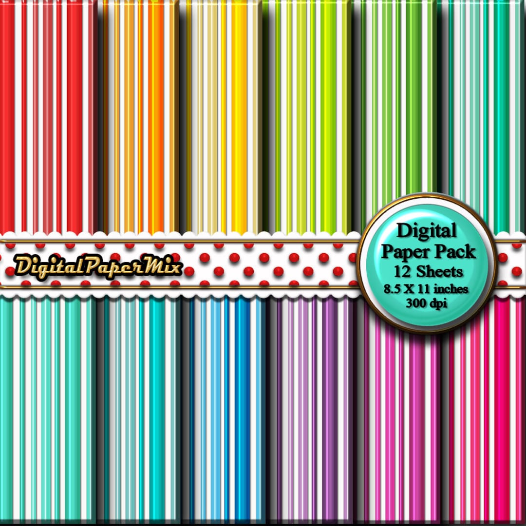 Embossed Stripes Digital Paper, Stripes Digital Paper, Stripes ...
