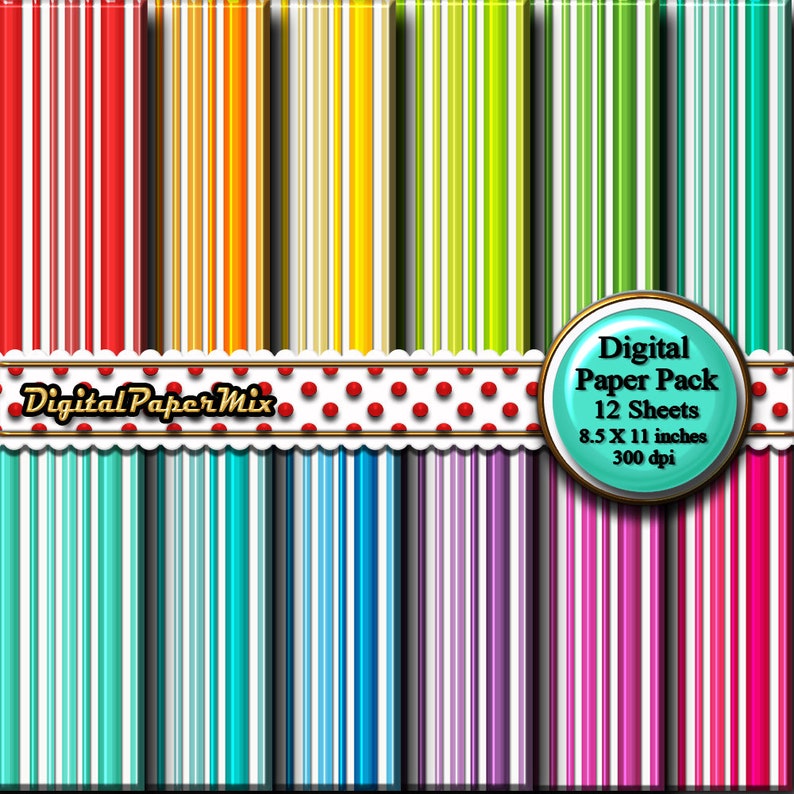 Embossed Stripes Digital Paper, Stripes Digital Paper, Stripes ...