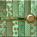 Vintage Green Digital Paper, Green Digital Paper Pack Background ...