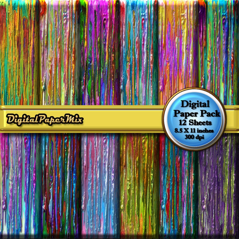 Abstract Dripping Digital Paper, Digital Paper Background Dripping ...