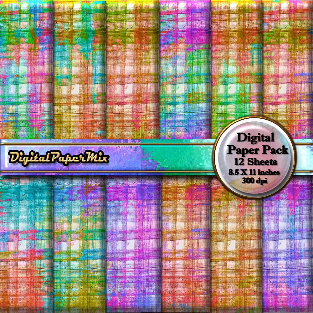 Watercolor Digital Paper, Watercolor Papyrus Digital Paper Pack ...