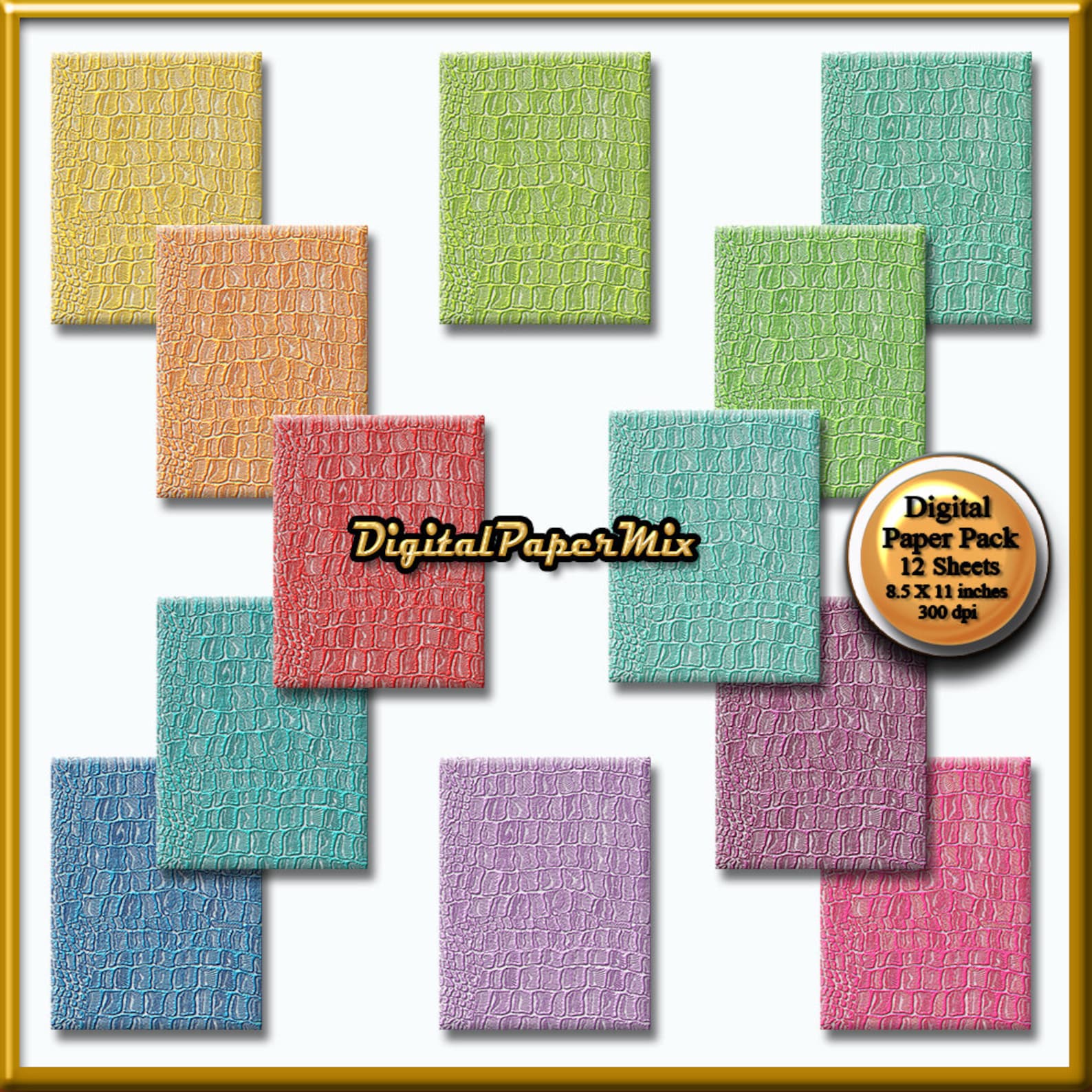 Alligator Skin Digital Paper – Crocodile Digital Paper – Animal Print ...