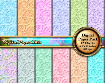 Swirl Digital Paper | Etsy