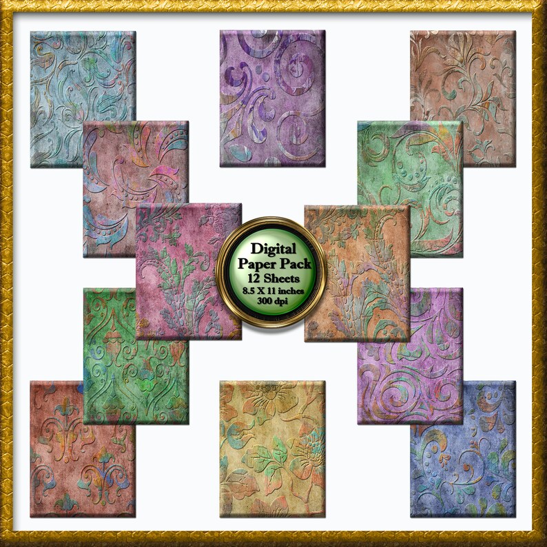 Distressed Abstract Digital Paper Abstract Grunge Textures | Etsy