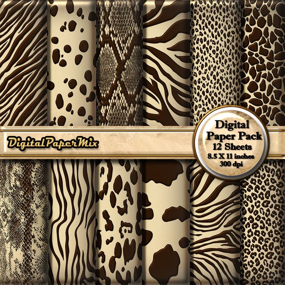Digital Paper Brown Animal Print Digital Paper Safari Animal - Etsy