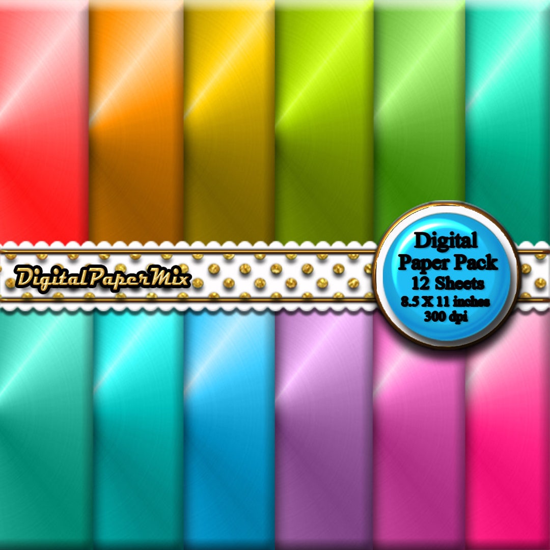 Metallic Rainbow Digital Paper, Digital Paper Background Metal Foil ...
