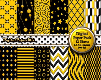 Bees Digital Paper Set Bee Patterned Paper Pack Honeycomb - Etsy