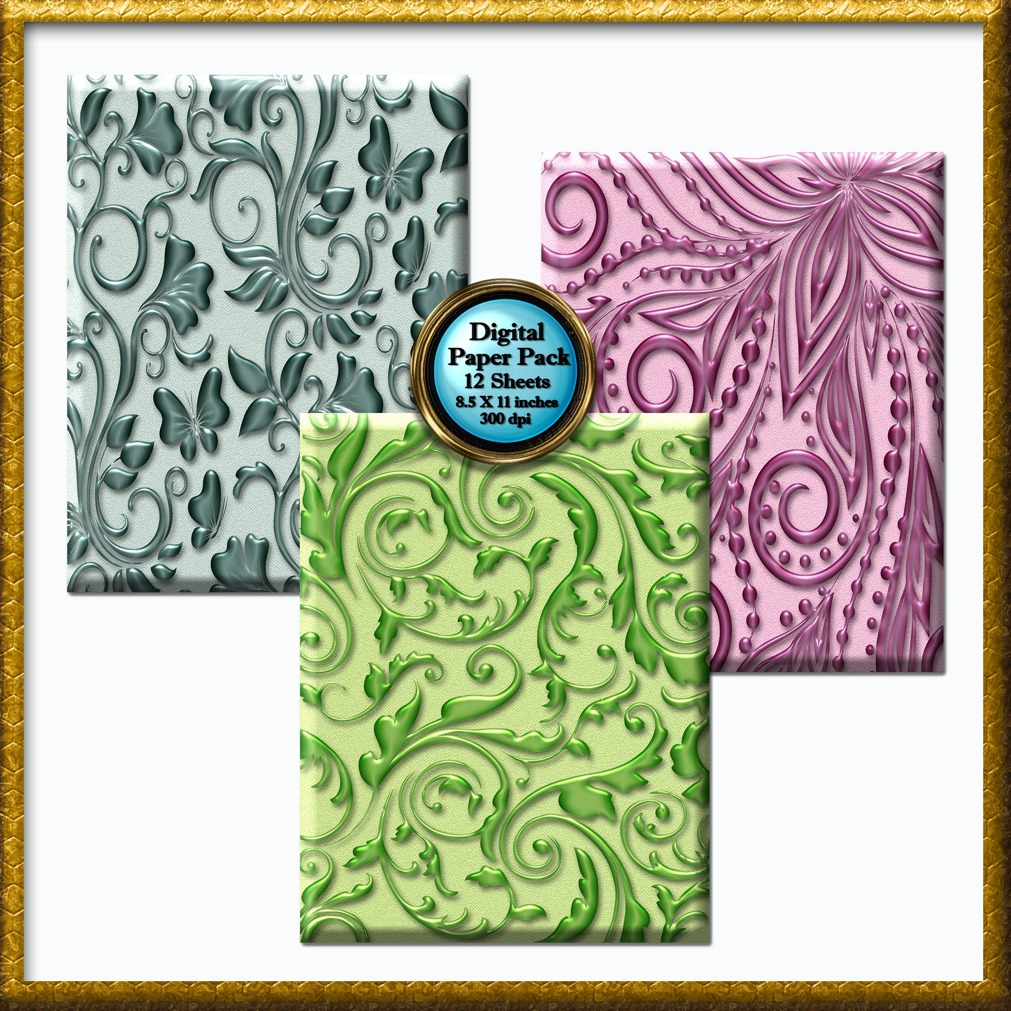 Digital Paper, Pastel Floral Digital Paper Floral, Flowers Digital ...