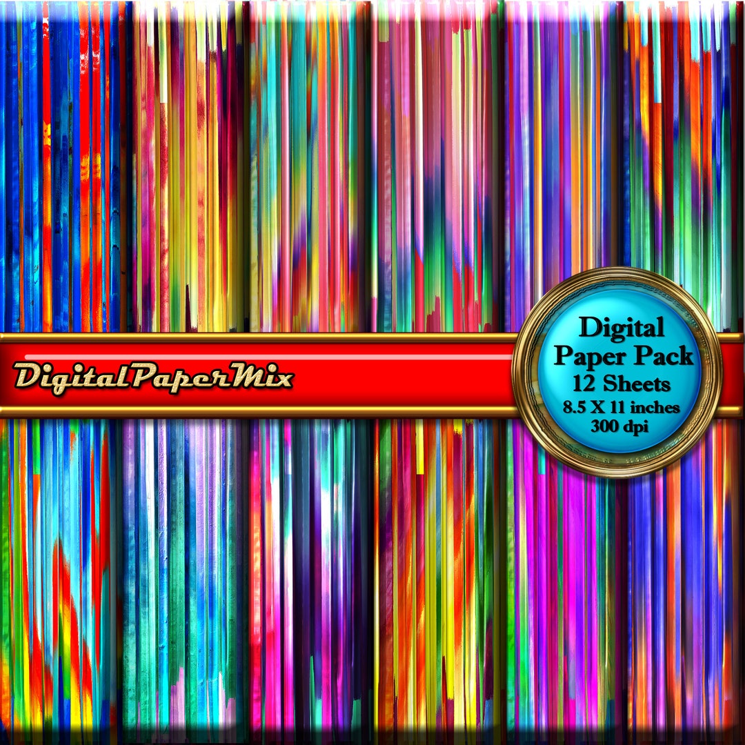 Abstract Stripes Digital Paper, Digital Paper Background Stripes ...