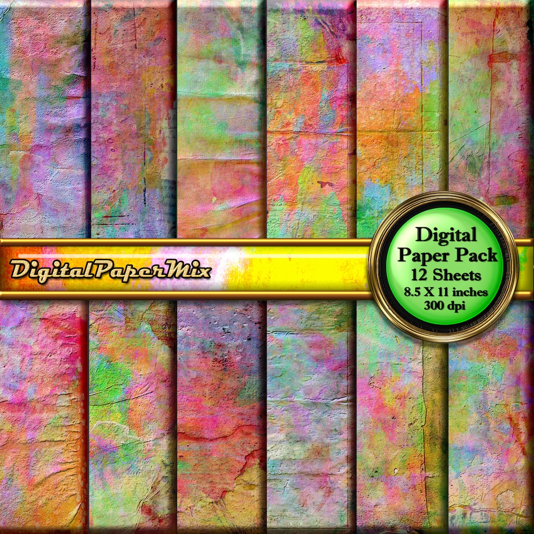 Grunge Watercolor Digital Paper, Watercolor Digital Paper Pack ...