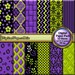 Digital Paper, Purple Lime Green Digital Paper, Printable Scrapbook ...
