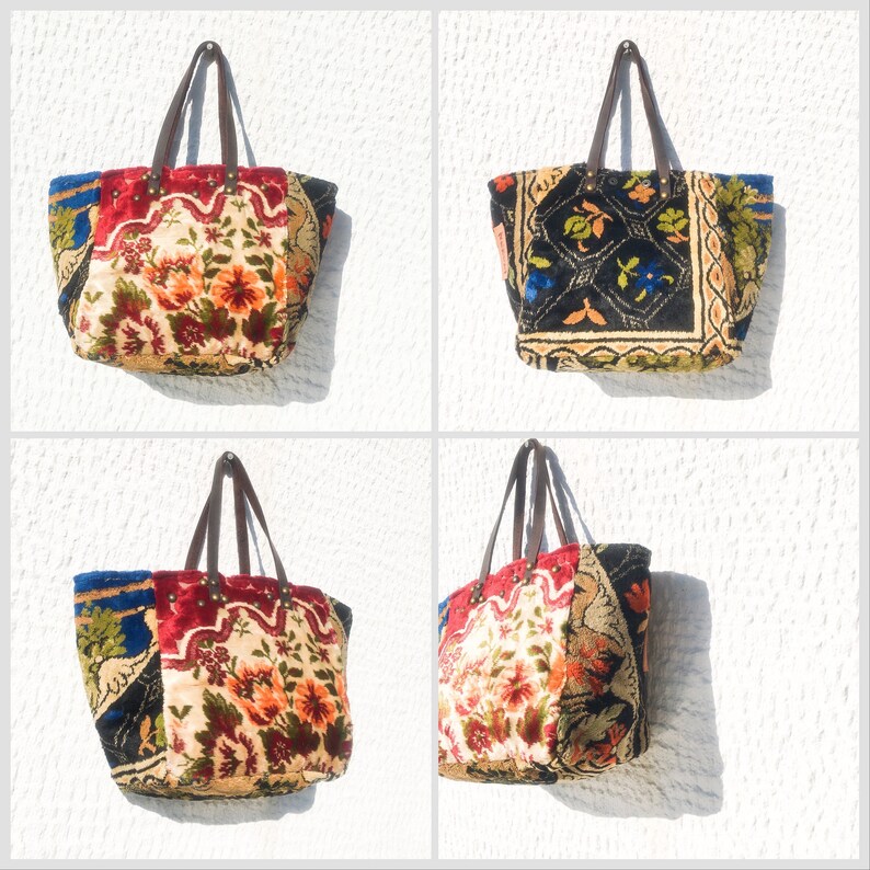 Small Tapestry Tote Bag/upcycled Vintage Tapestry Tote/floral - Etsy