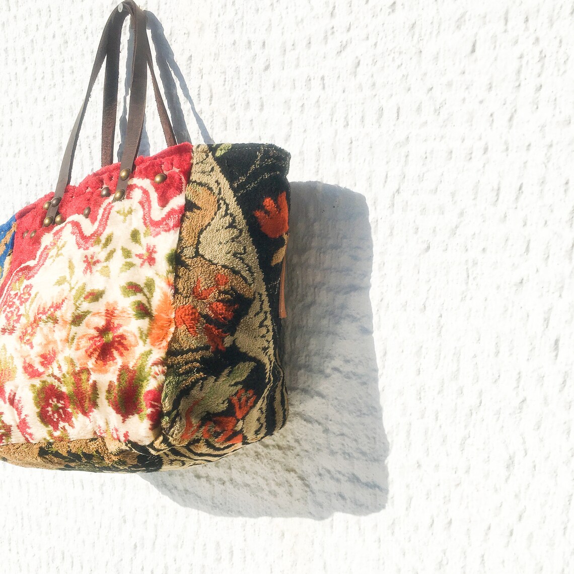 Small Tapestry Tote Bag/upcycled Vintage Tapestry Tote/floral - Etsy