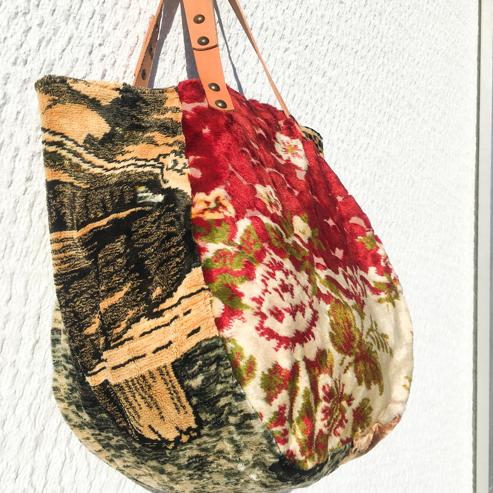 Large Tapestry Tote Bag/upcycled Vintage Tapestry Fabric Tote/nature ...