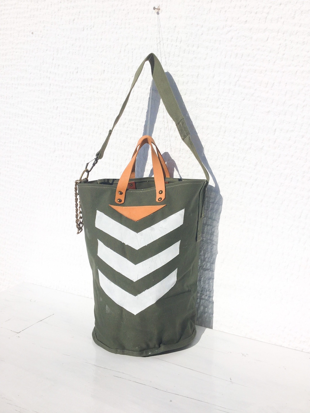 Upcycled Vintage Military Canvas Tote Bag/oversized Military Canvas ...