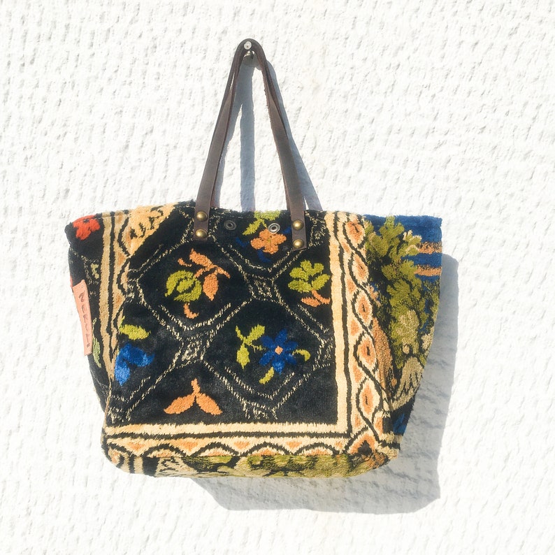 Small Tapestry Tote Bag/upcycled Vintage Tapestry Tote/floral - Etsy
