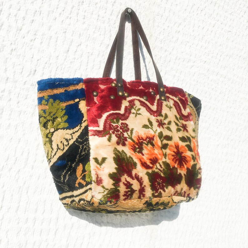 Small Tapestry Tote Bag/upcycled Vintage Tapestry Tote/floral - Etsy
